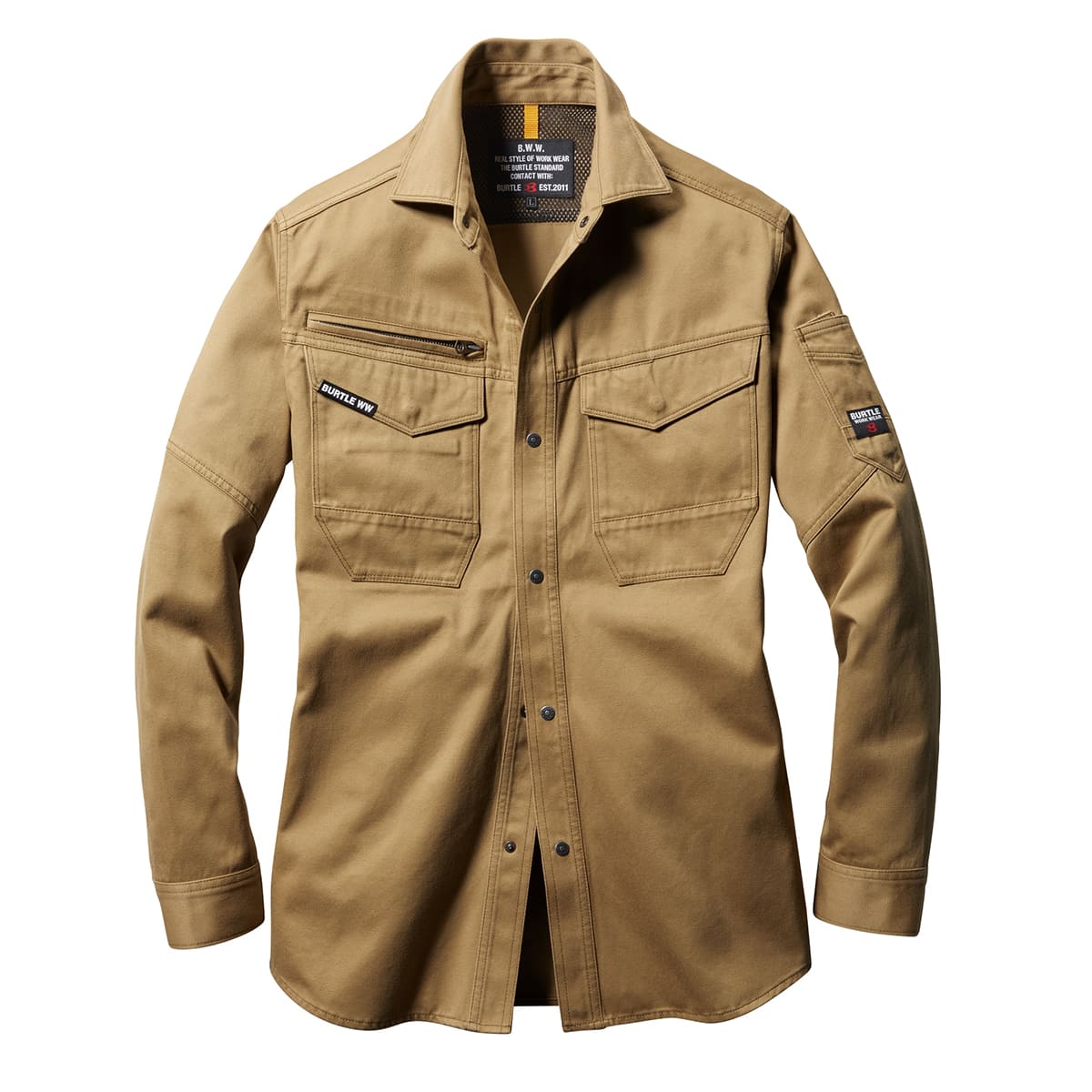 長袖シャツ（ユニセックス）[8101シリーズ] | ユニフォーム | 1枚 | 8105 | カーキ – Tshirt.stビジネス